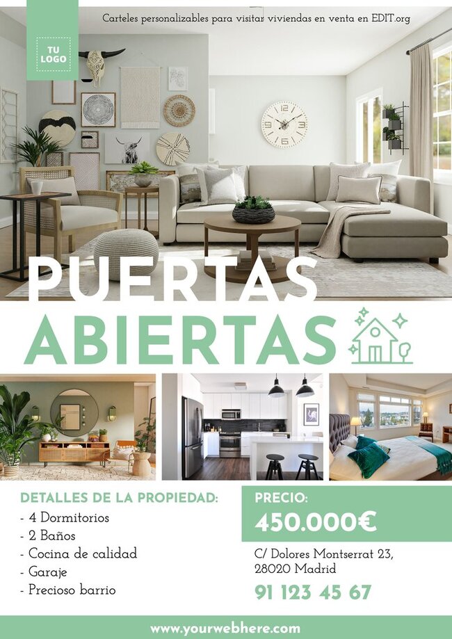 Plantillas de invitaciones de Open House para inmobiliarias