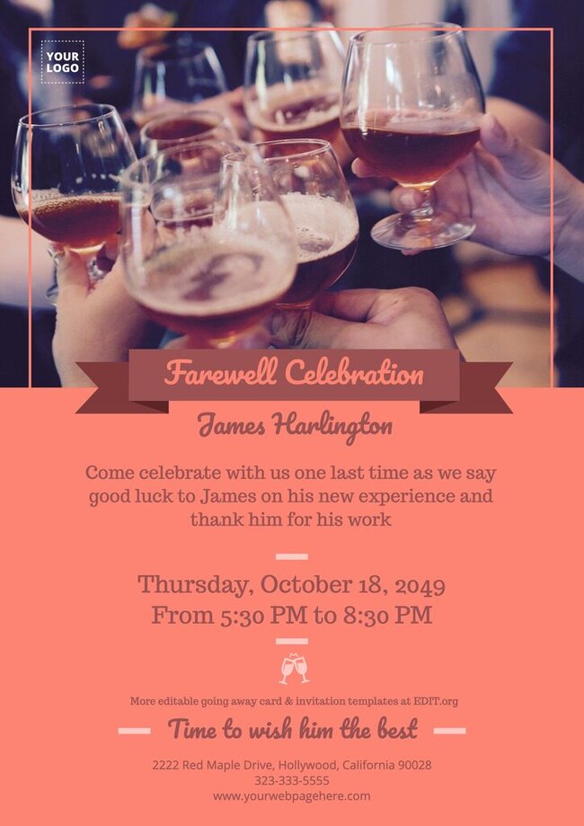 Customize goodbye cards for coworkers