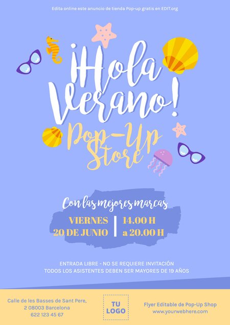 Crea flyers para Tienda Pop-up con plantillas editables