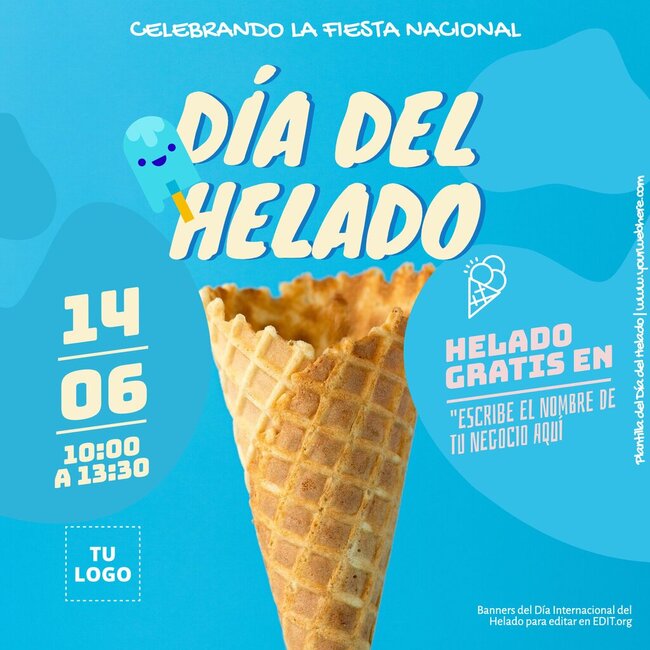 Diseña pósters del Día del Helado gratis online