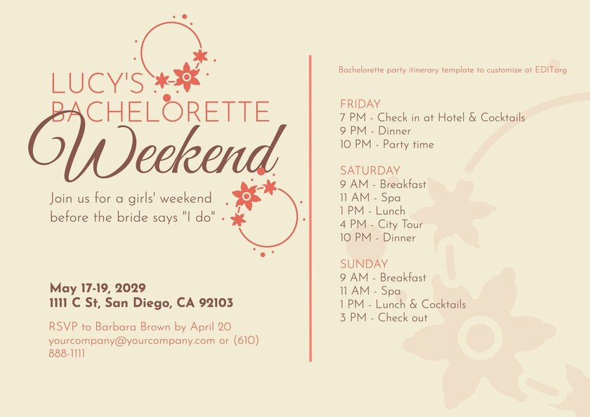 Free Bachelorette Party Invitation Templates