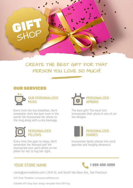 Gift Store: editable templates for banners and posters