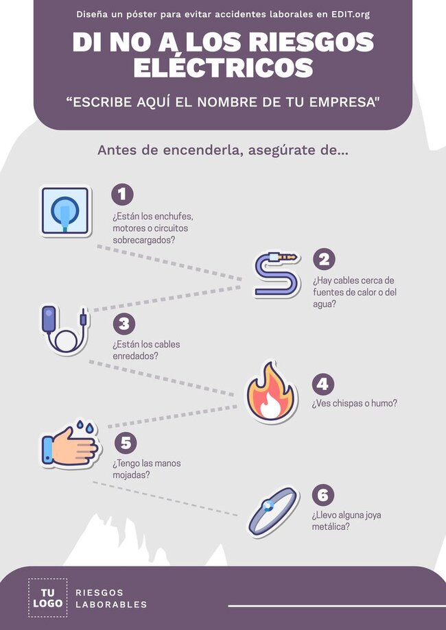 Carteles de Prevención de Riesgos Laborales editables gratis