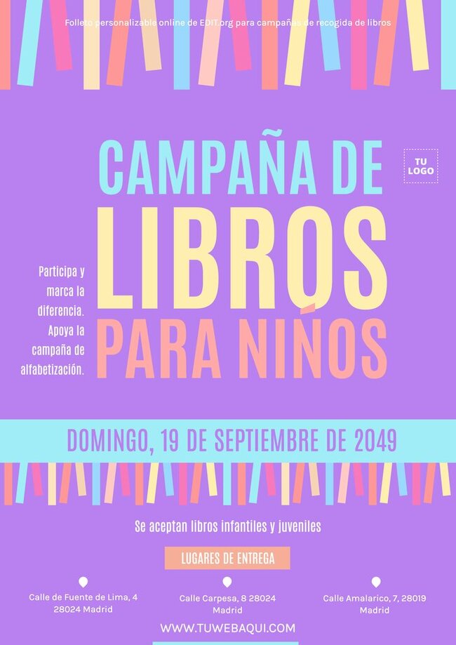 Crea diseños para promocionar campañas de donación de libros