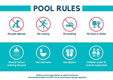 Edit Swimming Pool Rules and Regulations Signs