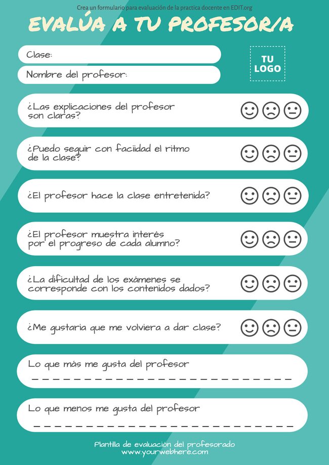 Plantillas para la Evaluación de la Práctica Docente