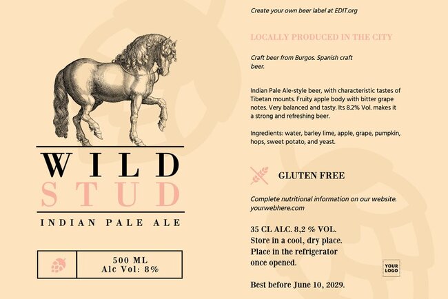 Craft Beer Label design templates to print