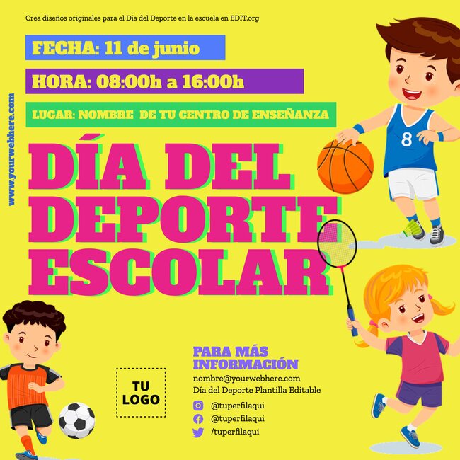 Carteles del Día del Deporte Escolar para imprimir