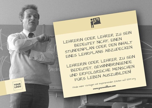 Kostenlose Designs mit inspirierenden Zitaten für Lehrer: innen
