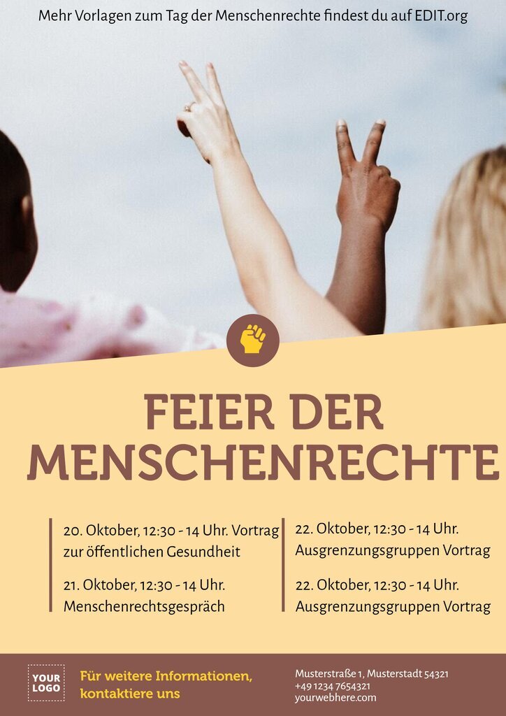 Poster zum Thema Menschenrechte anpassen