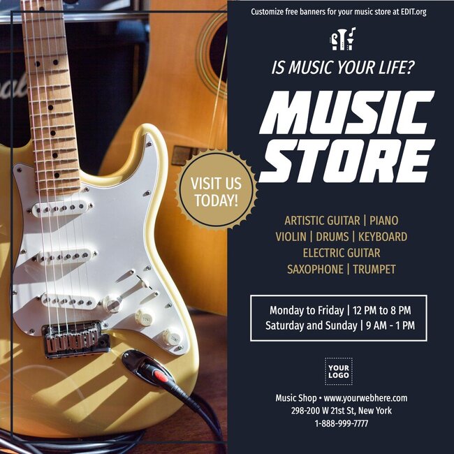 Make Music Store Banner Designs for Free