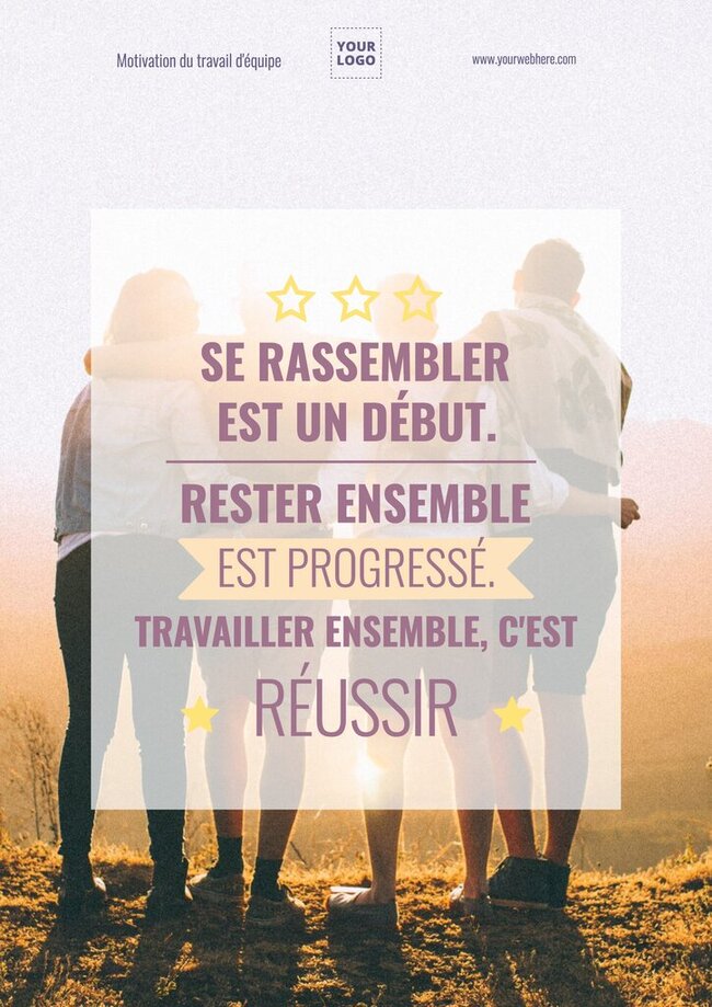 Affiches de citations motivantes pour le travail d'équipe