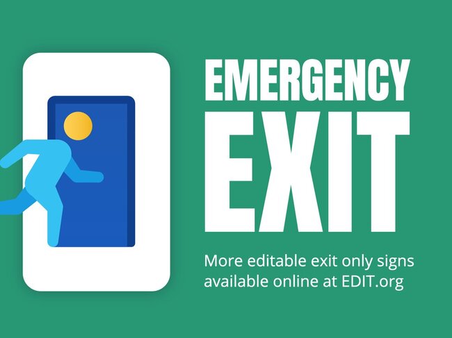 Customizable emergency exit sign templates