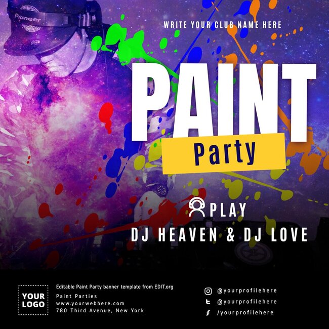 Customize Paint Party Flyer Templates