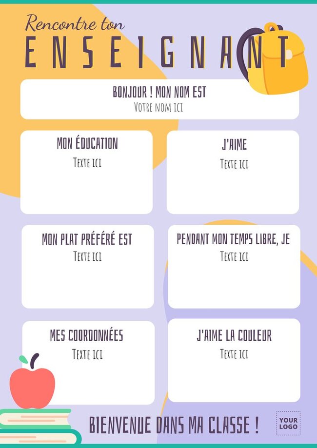 Modifiez les modèles gratuits de Rencontre ton Enseignant à imprimer