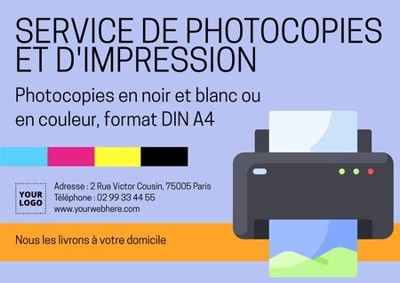 Créer des affiches en ligne pour les magasins de photocopie et d'impression