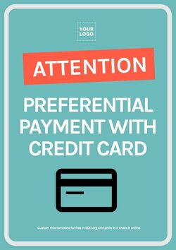 Custom payment sign templates to print