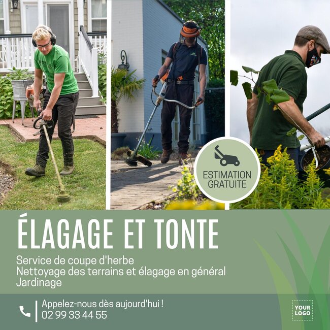 Modèles d'affiches de tonte de pelouse pour nouveaux clients