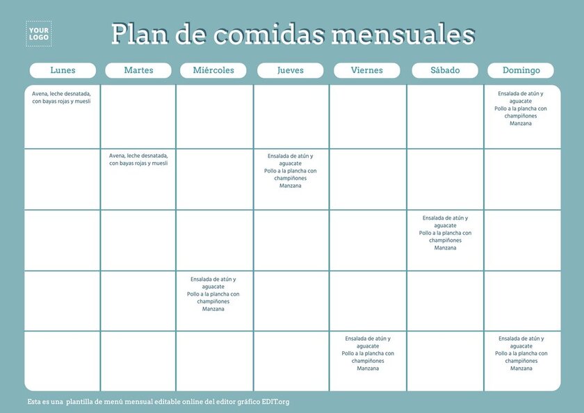 Planificadores De Men Mensual Para Imprimir