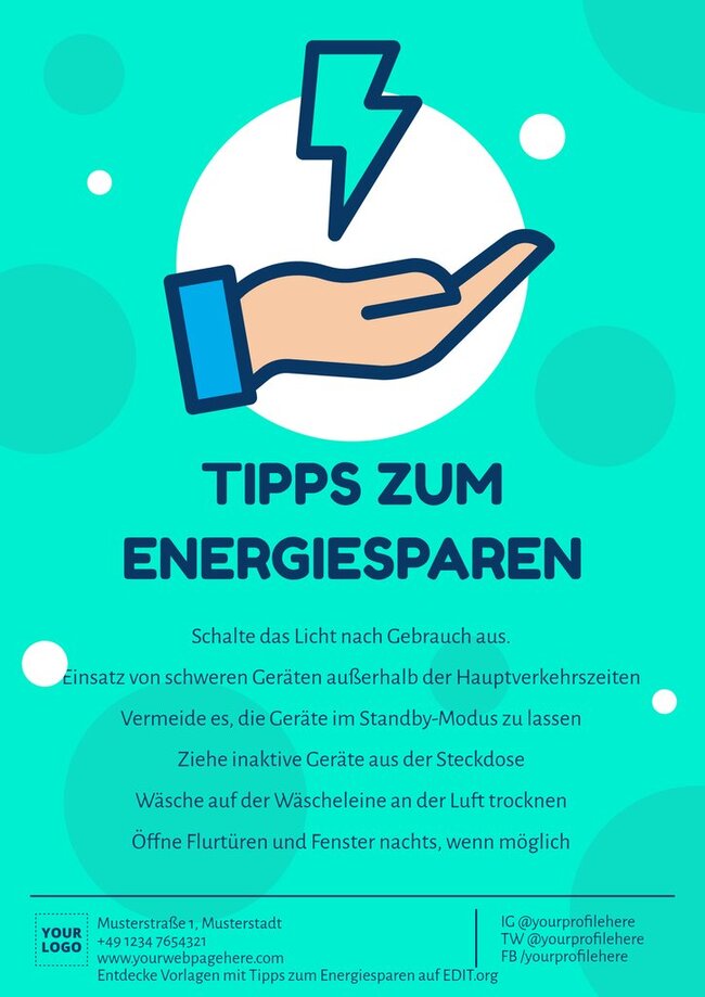 Plakatvorlagen zum Energiesparen anpassen
