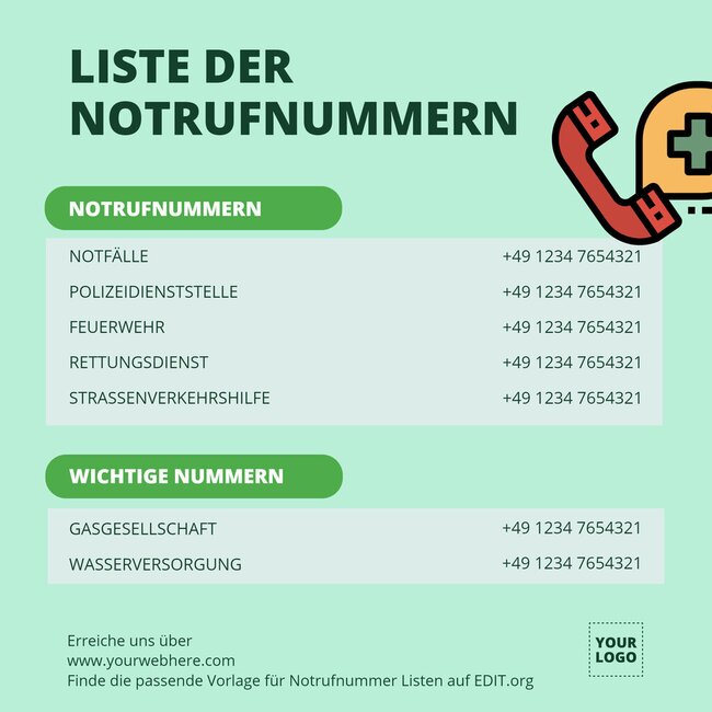 Eine kostenlose Liste mit Telefonnummern online erstellen