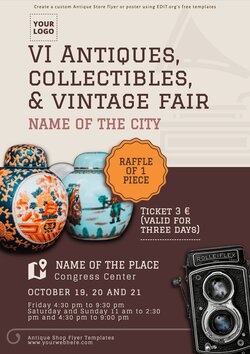 Editable Antique Store Flyer Templates