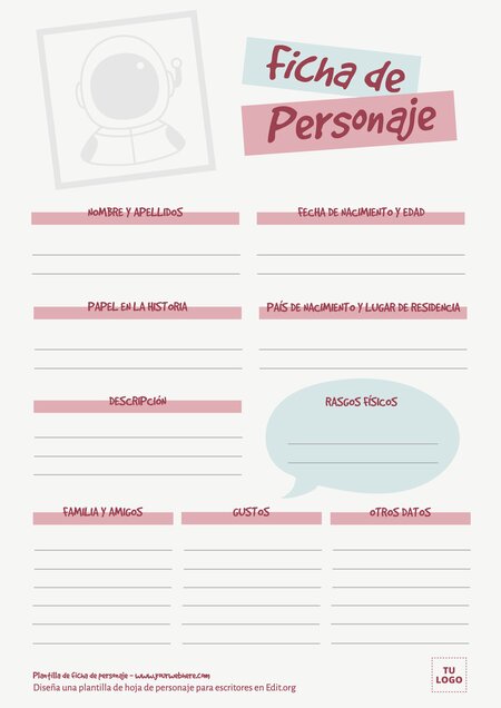 Plantillas de Fichas de Personajes editables online