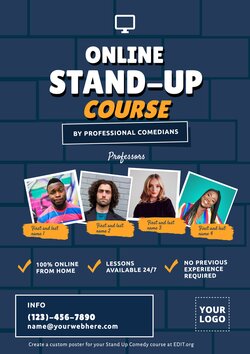 Editable Stand Up Comedy Poster Templates