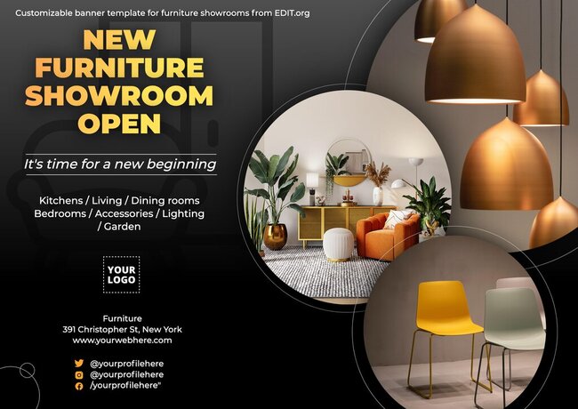 Editable Furniture Store Banner templates