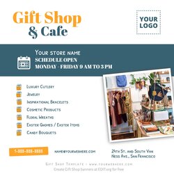 Gift store: editable templates for banners and posters