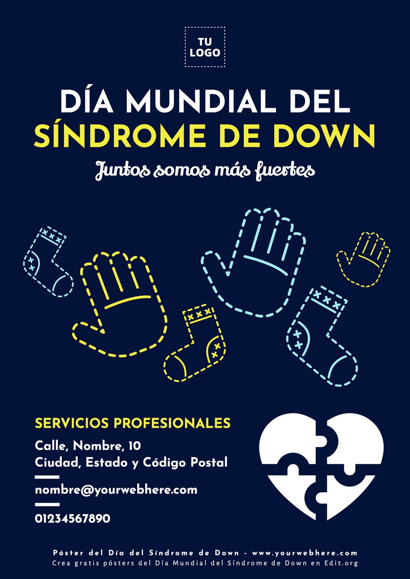 Pósters para el Día del Síndrome de Down para editar