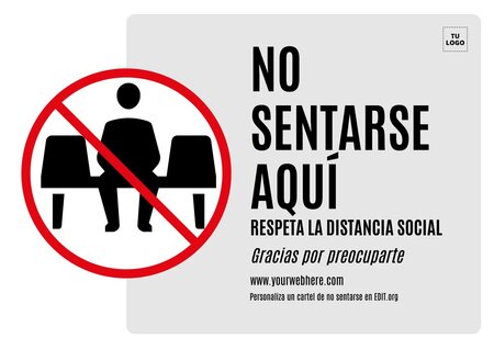 Crea un cartel de Prohibido Sentarse para imprimir