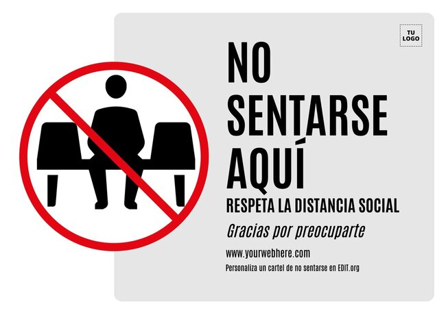 Crea un cartel de Prohibido Sentarse para imprimir
