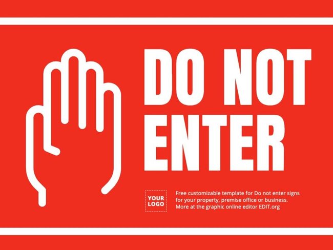 Printable 'Do Not Enter' signs to edit online