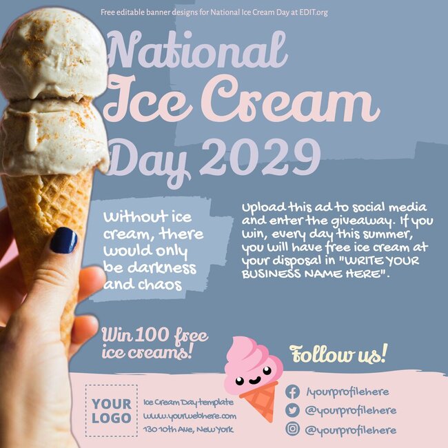 Design Ice Cream Day Poster Designs Online