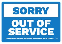 Out of Order signs to edit online and print