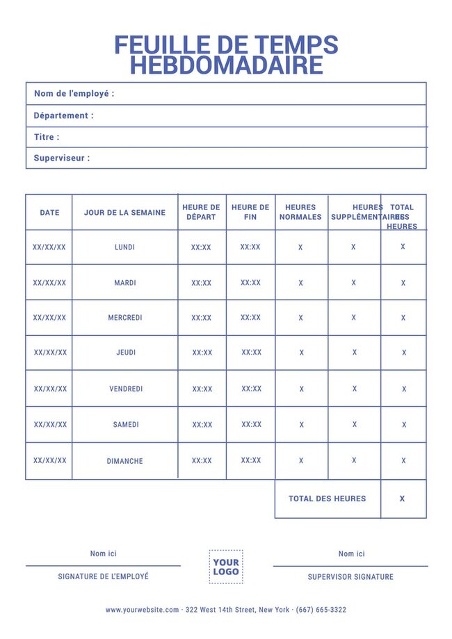 Modèles de feuilles de présence éditables en ligne