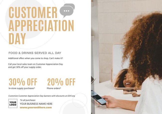 Editable Customer Appreciation Day posters and promotions