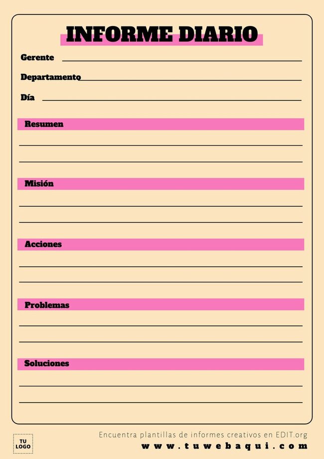 Edita plantillas para informes