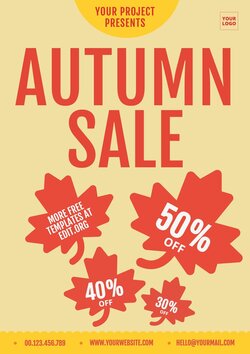 Editable Fall Sales Poster Templates Online