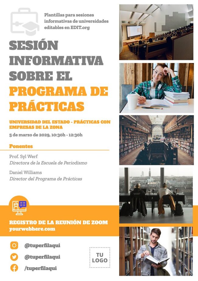 Plantillas gratuitas para carteles y folletos de Universidad