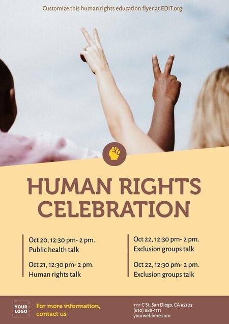 Customize posters on Human Rights