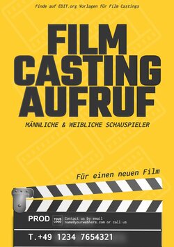 Kostenlose Vorlagen für Vorsprechen- und Casting-Poster