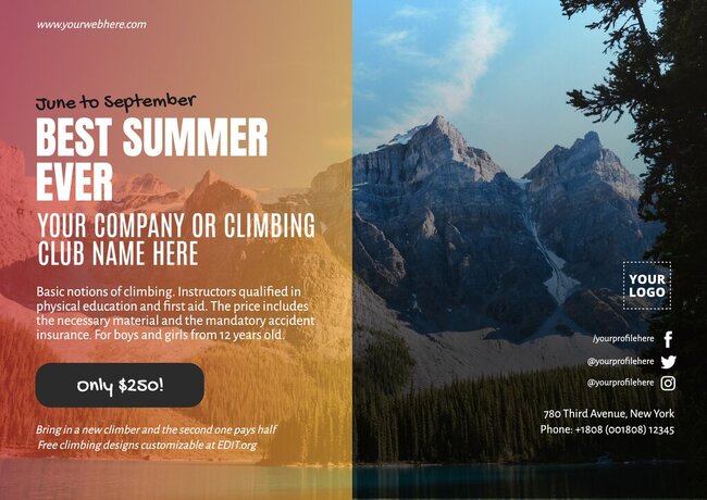 Climbing flyer templates to customize