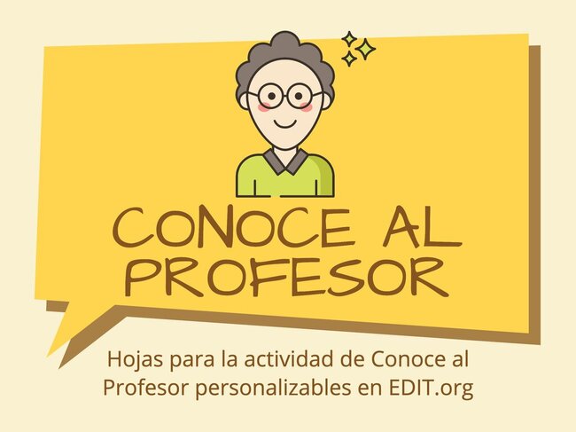 Plantillas de Conoce a tu Profesor para imprimir