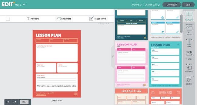 Editable Lesson Plan Templates to Print
