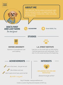 Free Editable Pet Resume Templates