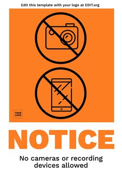 No photos sign templates to customize and print