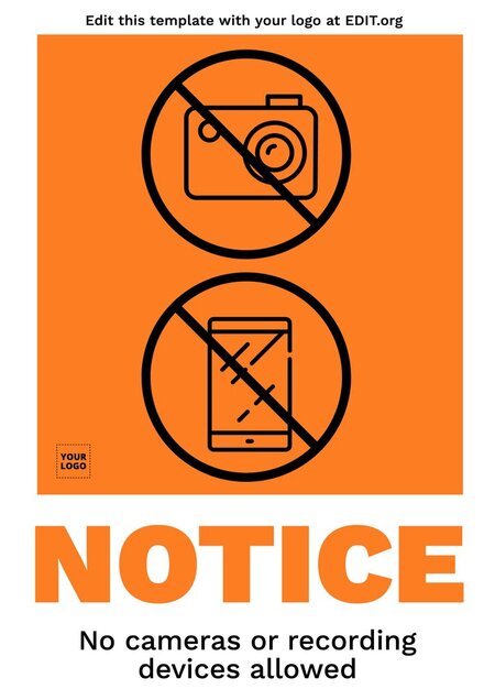 No photos sign templates to customize and print