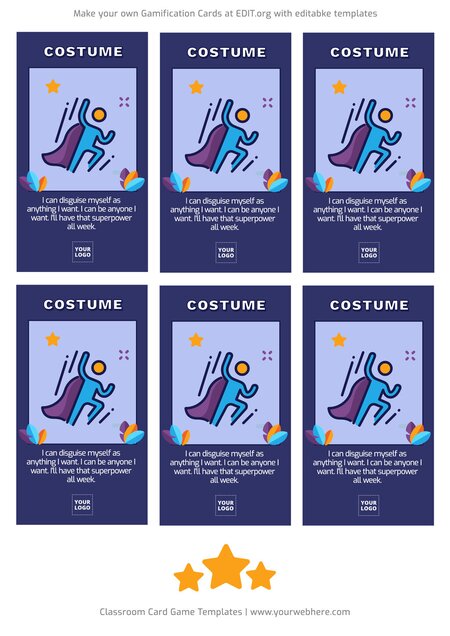 Editable Classroom Gamification Cards